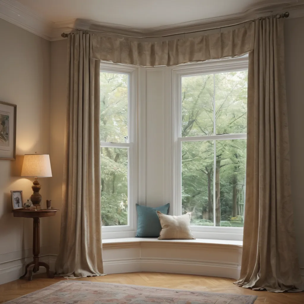 Enhancing Bay Windows with Traverse Curtain Rods