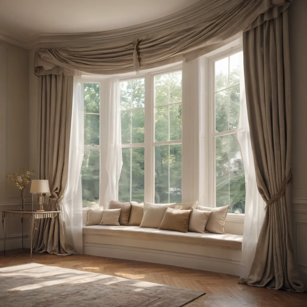 Elegant Bow Window Treatment Ideas for Living Rooms