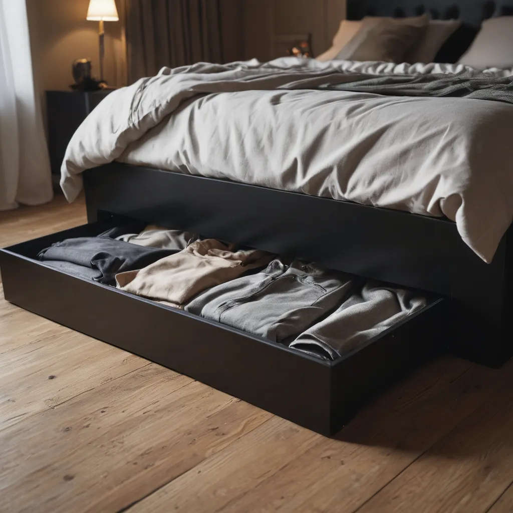 Maximize Space with Stylish Black Under Bed Storage