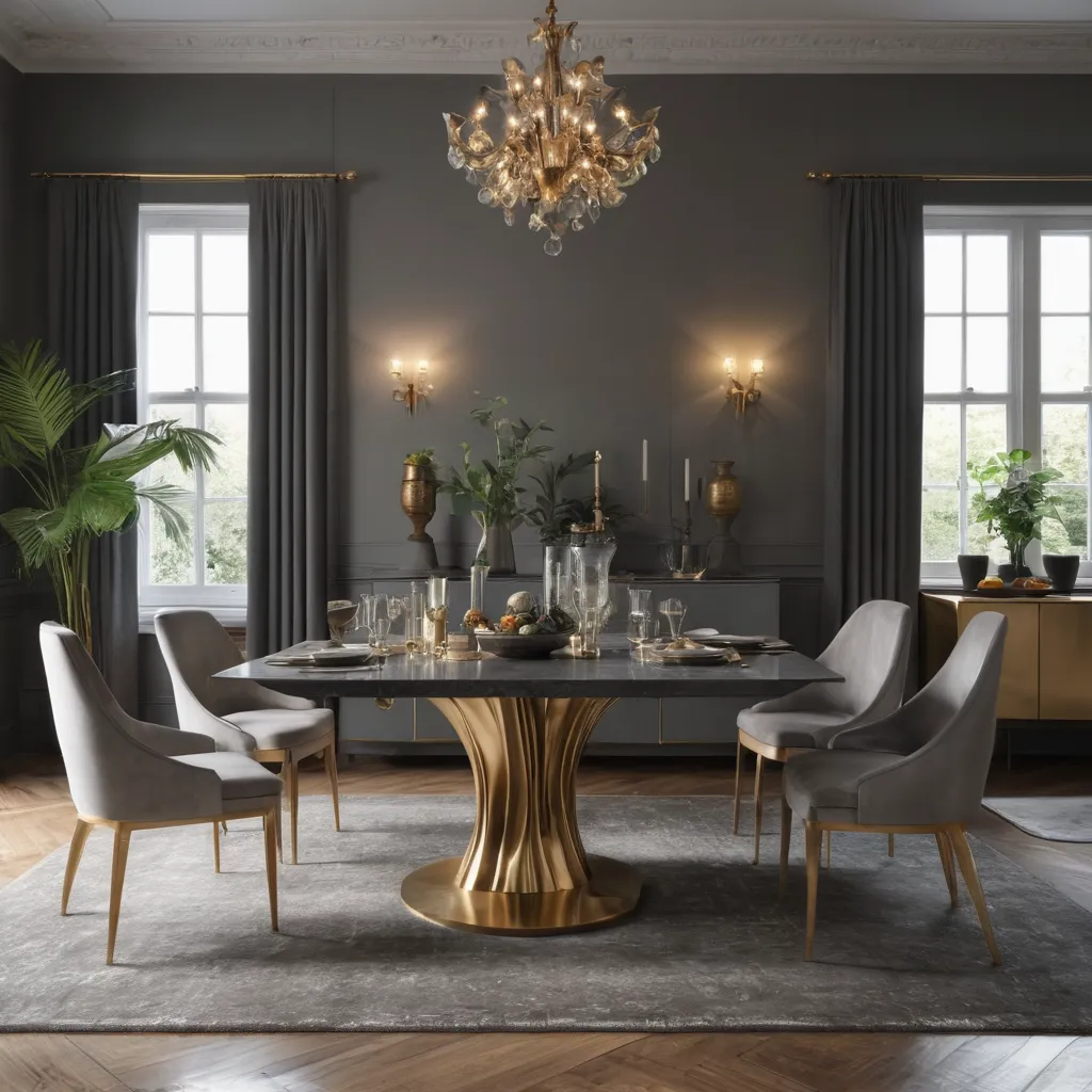 The Allure of Gold and Grey Dining Table Sets